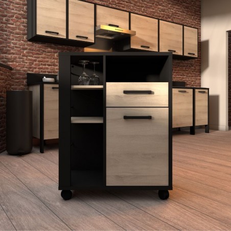 Mueble Auxiliar Con Ruedas Cocina Industriale - Miroytengo.es